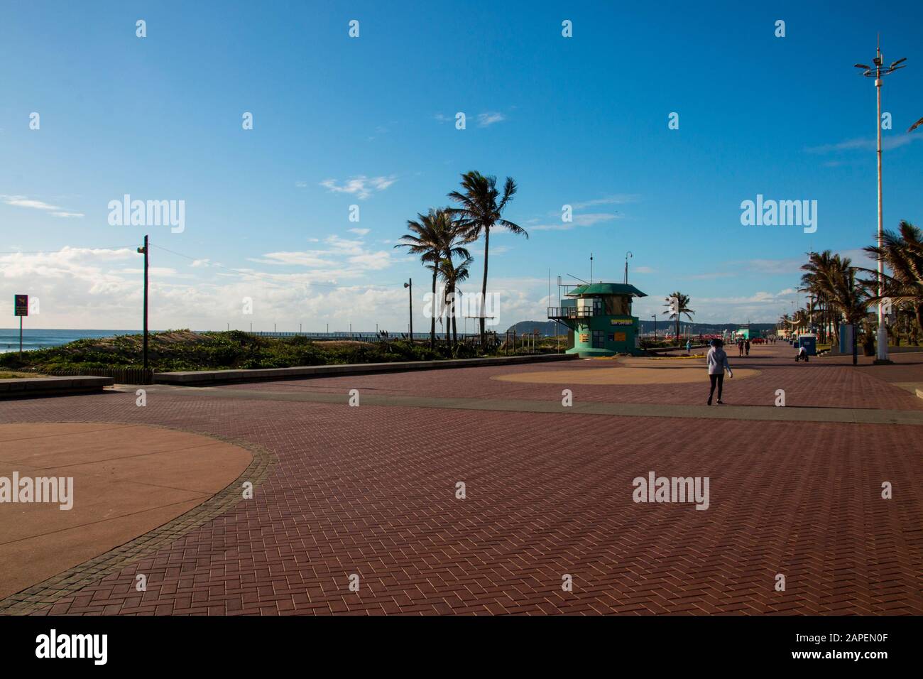 Early morning on the paved walkway at Durban beachfront Stock Photo - Alamy
