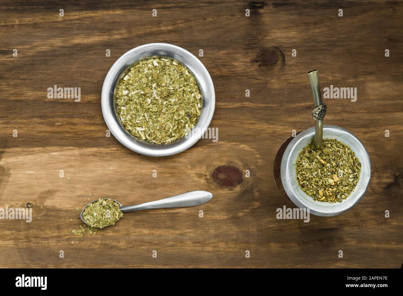 Traditional Argentinian yerba mate tea in a calabash gourd Stock Photo ...