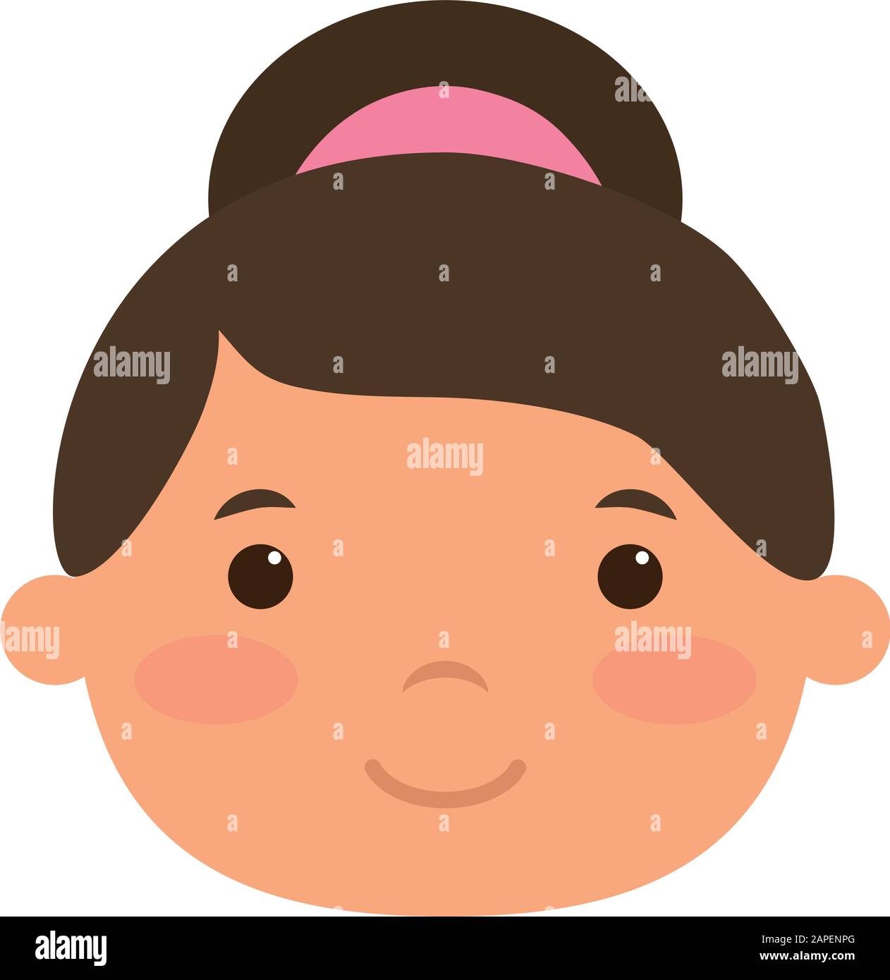cute little girl head character Stock Vector Image & Art - Alamy