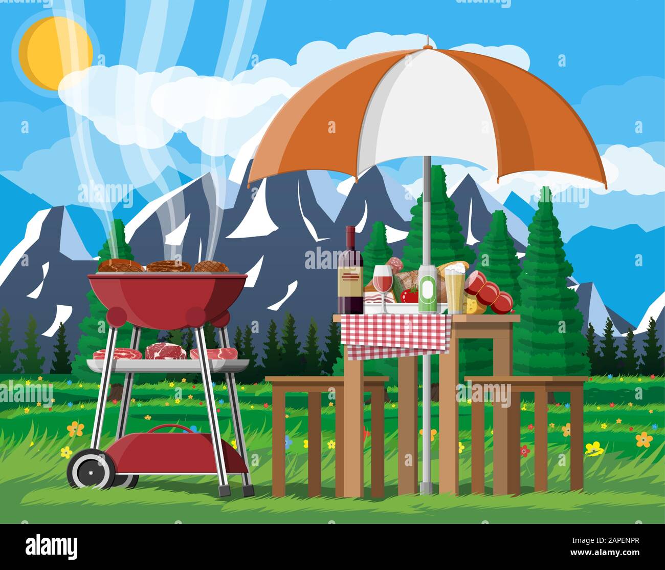 Meat party Stock Vector Images - Alamy