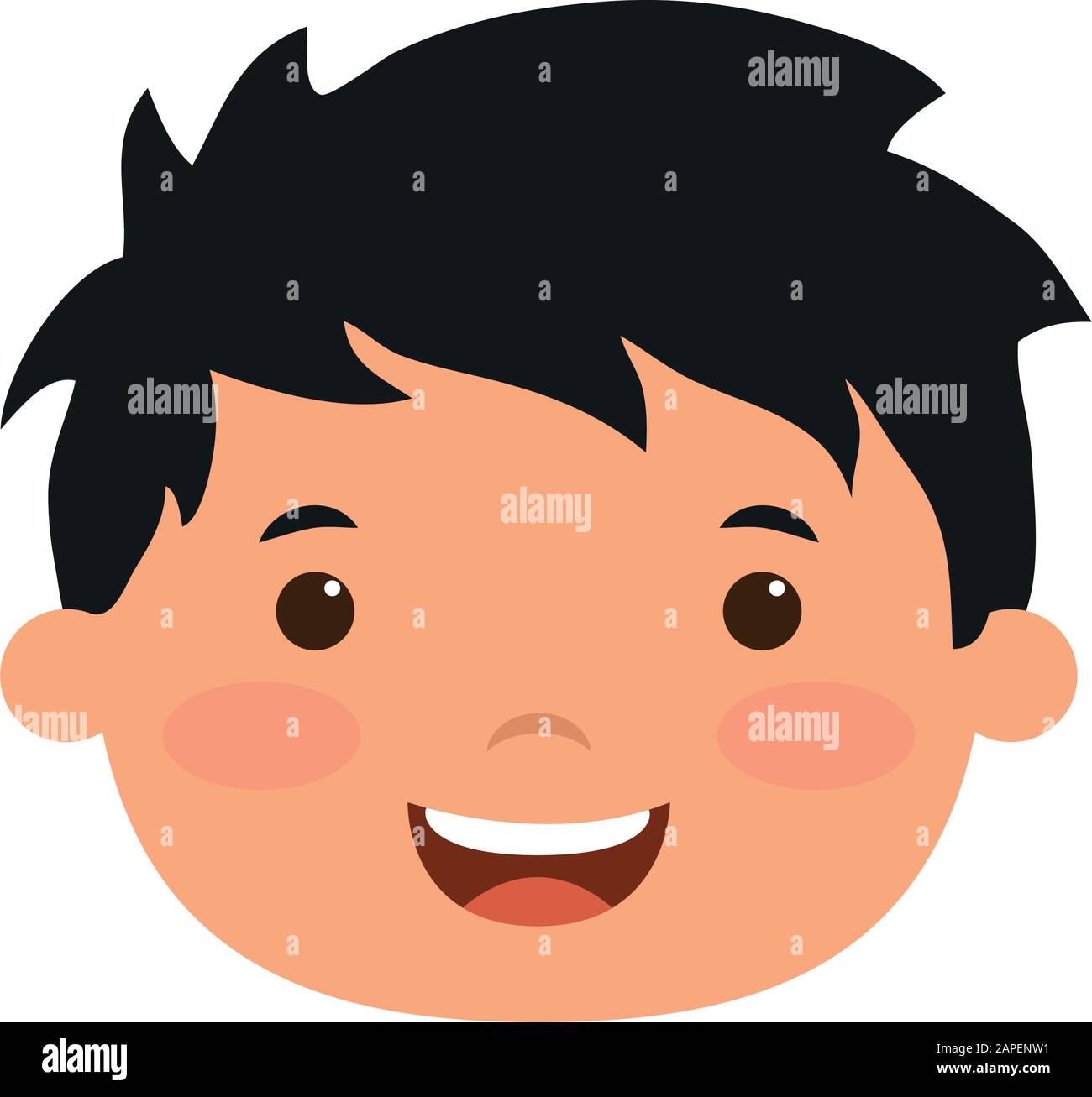 cute little boy head comic character Stock Vector Image & Art - Alamy