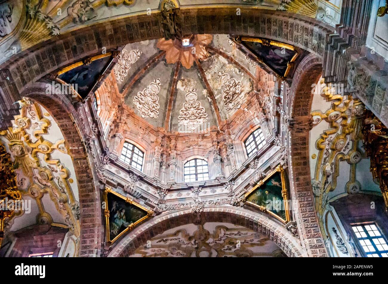 Guanajuato, Mexico - October 23, 2005: Interior detailed cupola view of ...