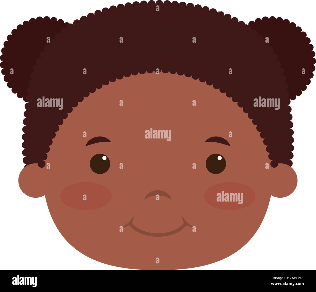 afro little girl head character Stock Vector Image & Art - Alamy