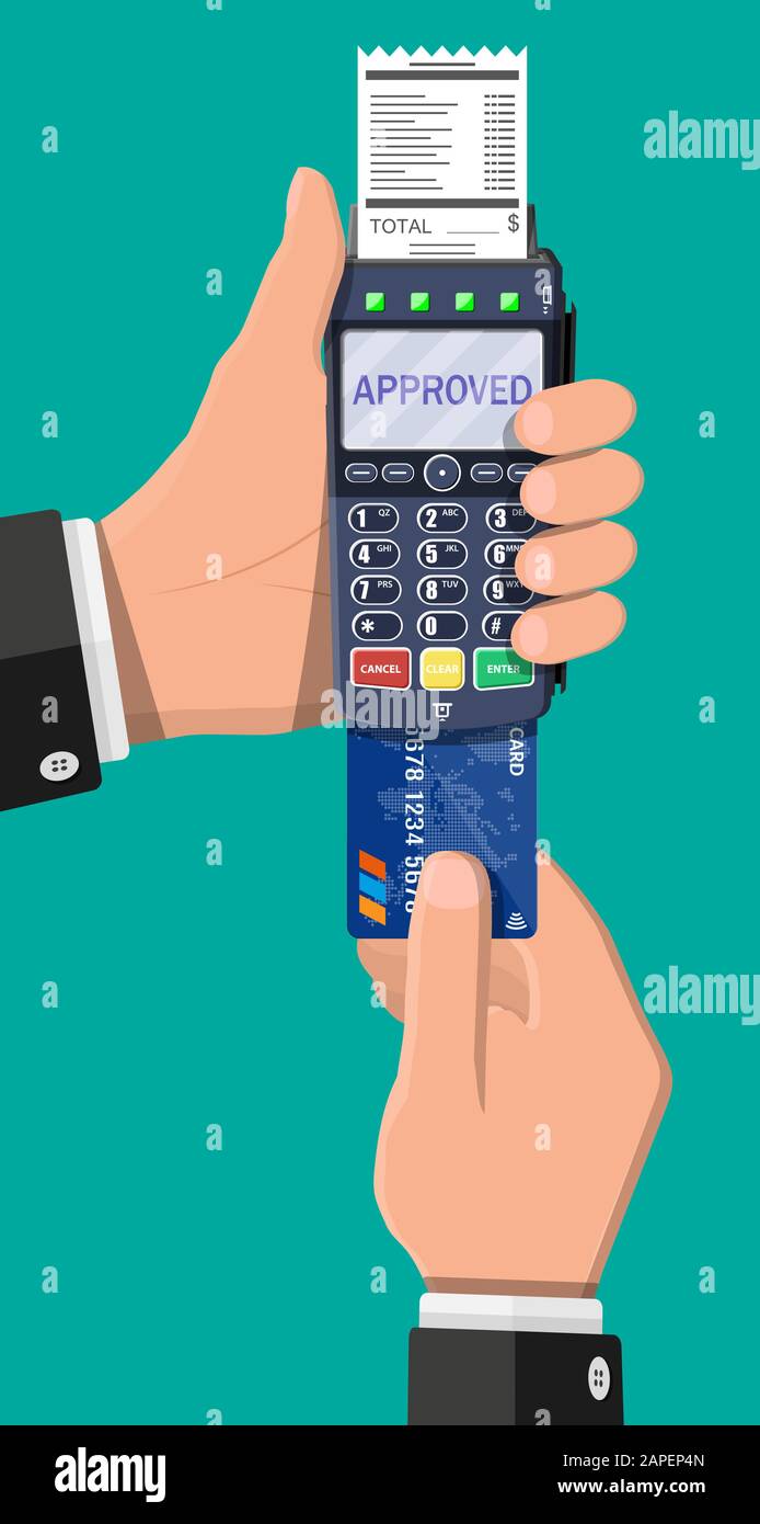 Modern POS terminal. Bank payment device Stock Vector Image & Art - Alamy