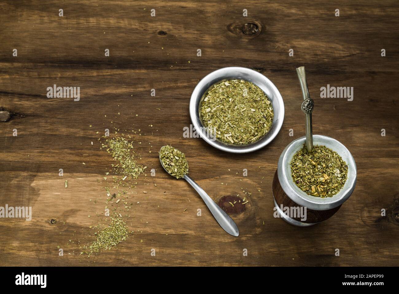 Traditional Argentinian yerba mate tea in a calabash gourd Stock Photo ...