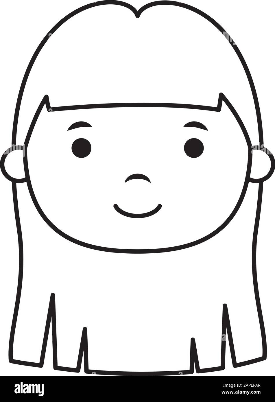 cute little girl head character Stock Vector Image & Art - Alamy