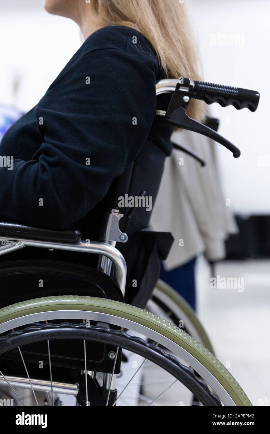 Disabled handicapped man sitting on wheelchair 065 Stock Photo - Alamy