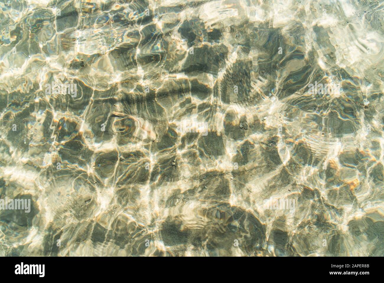 Transparent water surface and sand on the lake bottom Stock Photo - Alamy