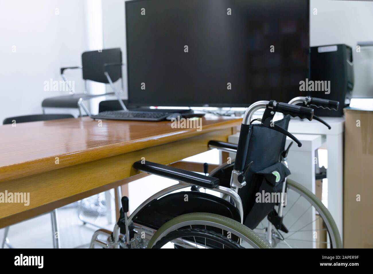 Disabled handicapped man sitting on wheelchair 010 Stock Photo - Alamy