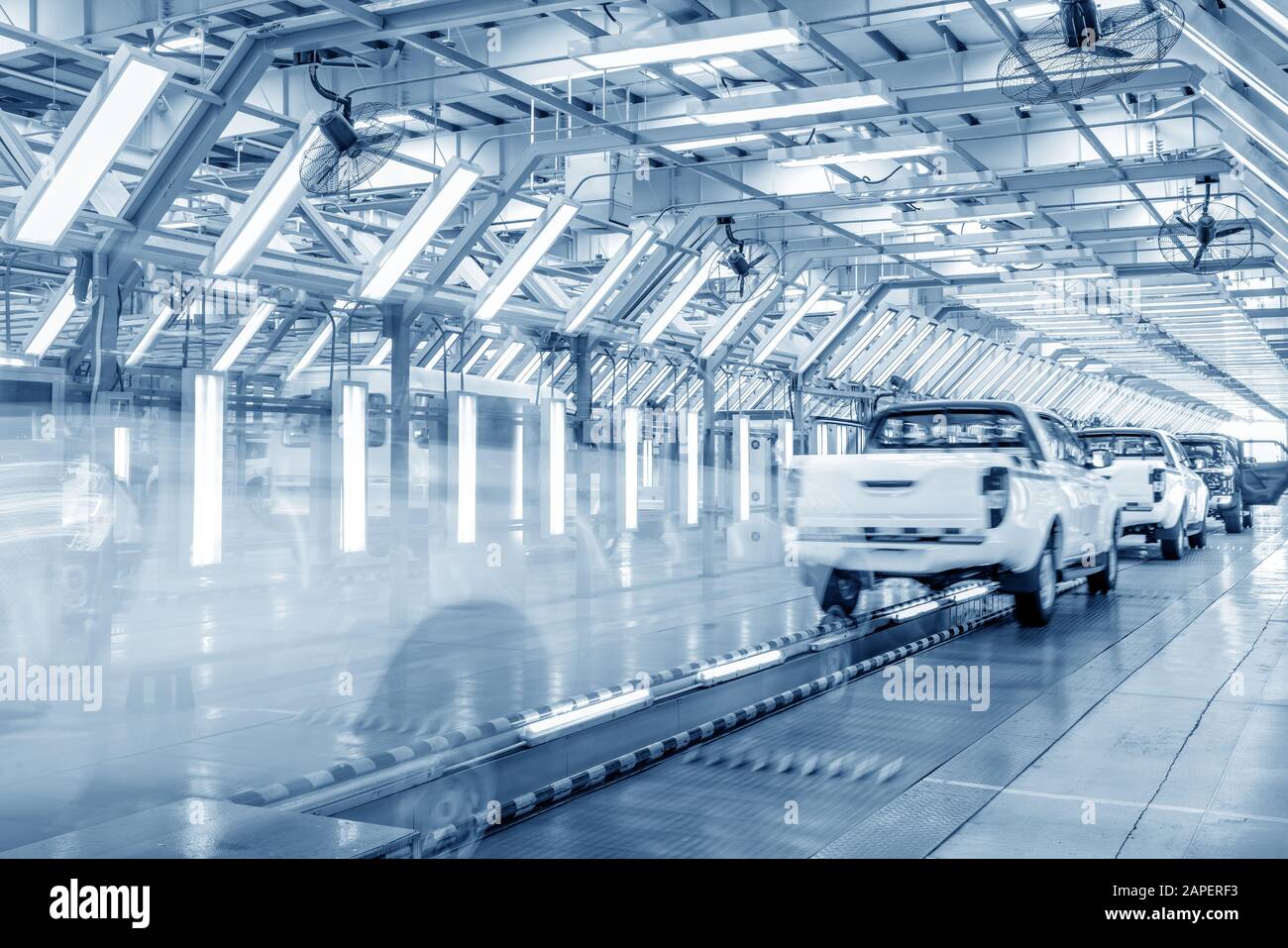 Modern automobile production line, automated production equipment Stock ...