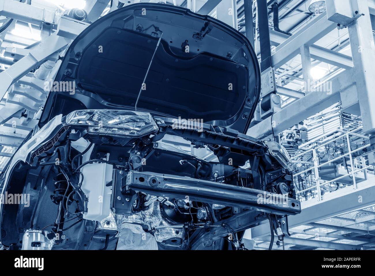 Modern automobile production line, automated production equipment Stock ...