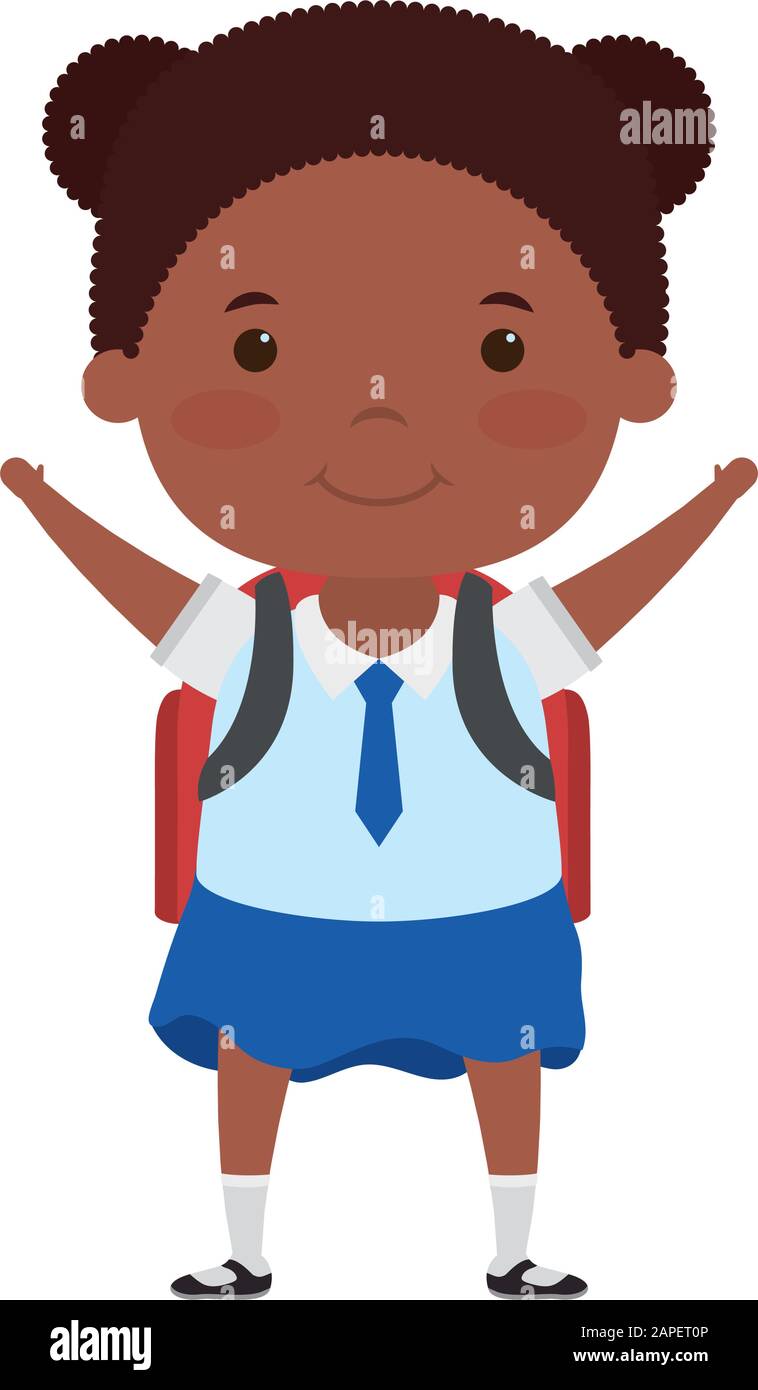 cute little afro student girl character Stock Vector Image & Art - Alamy