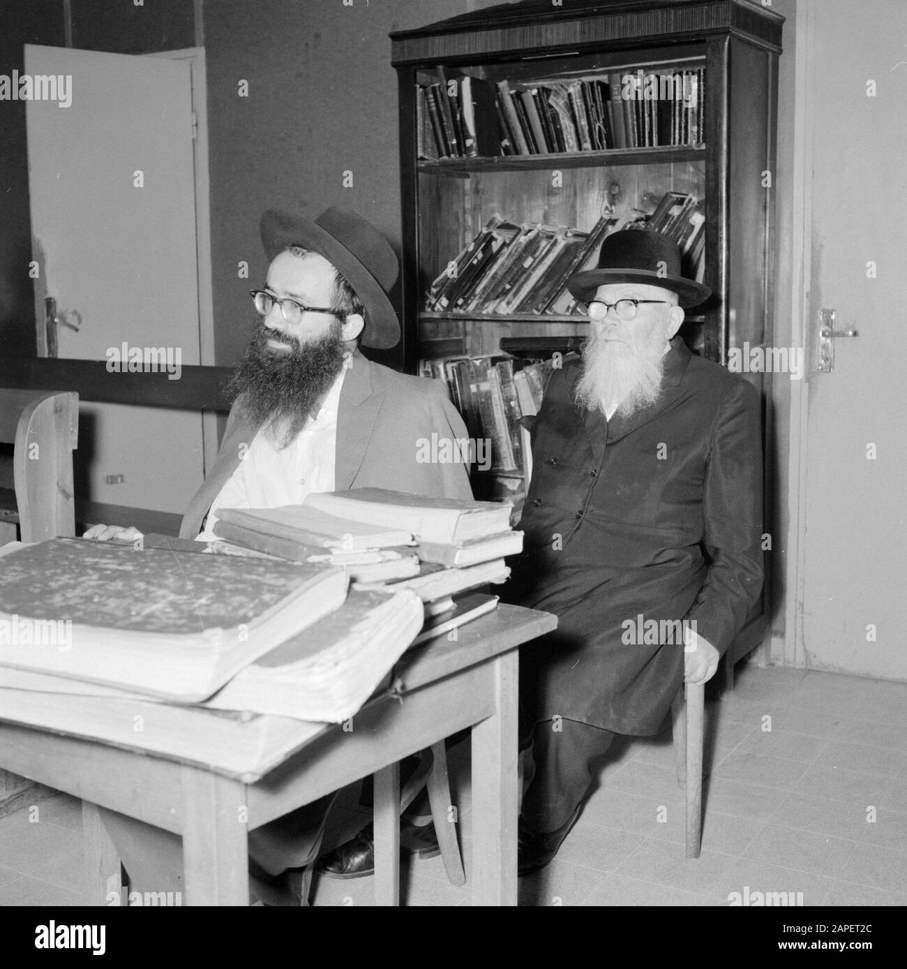 Israel: Kfar Hassidim (Hasidim) Description: Meeting in a Yesjiva ...