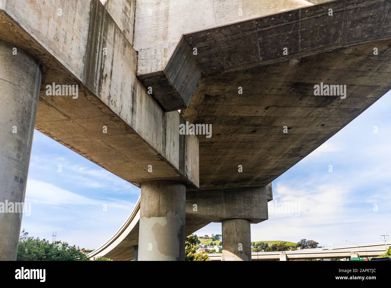 Concrete pylons pillars hi-res stock photography and images - Alamy