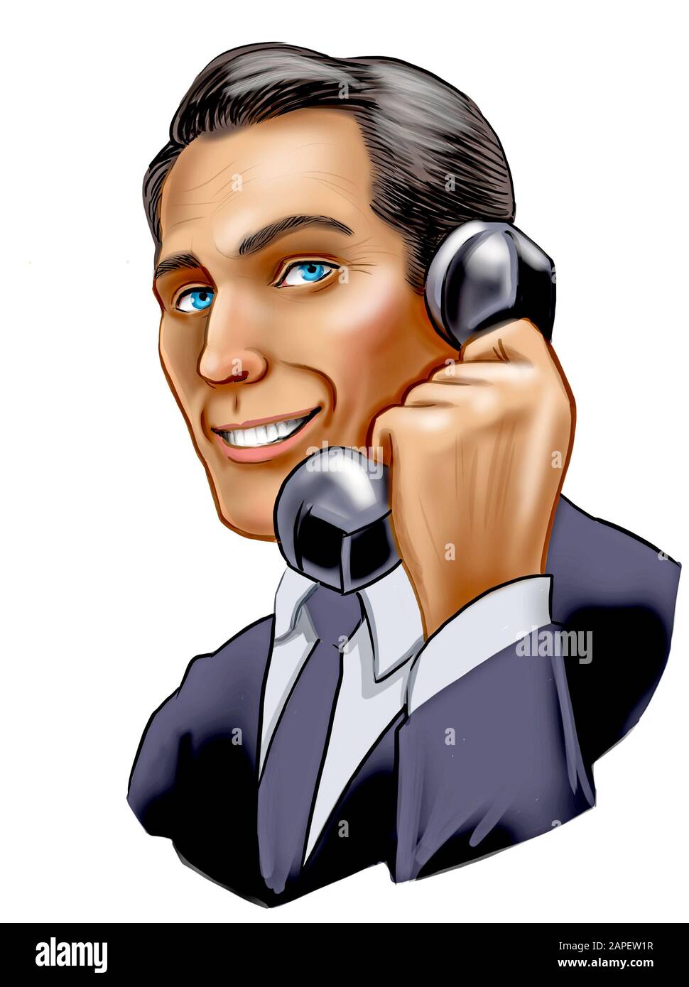 Cartoon retro telephone Cut Out Stock Images & Pictures - Alamy