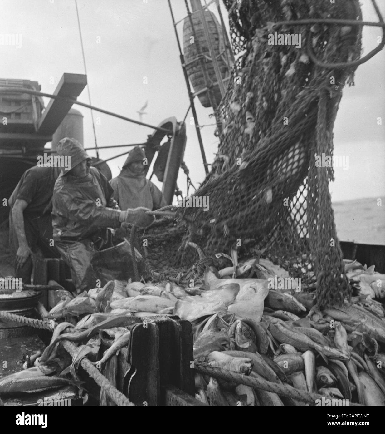 Fishing trawler sea crew Black and White Stock Photos & Images - Alamy
