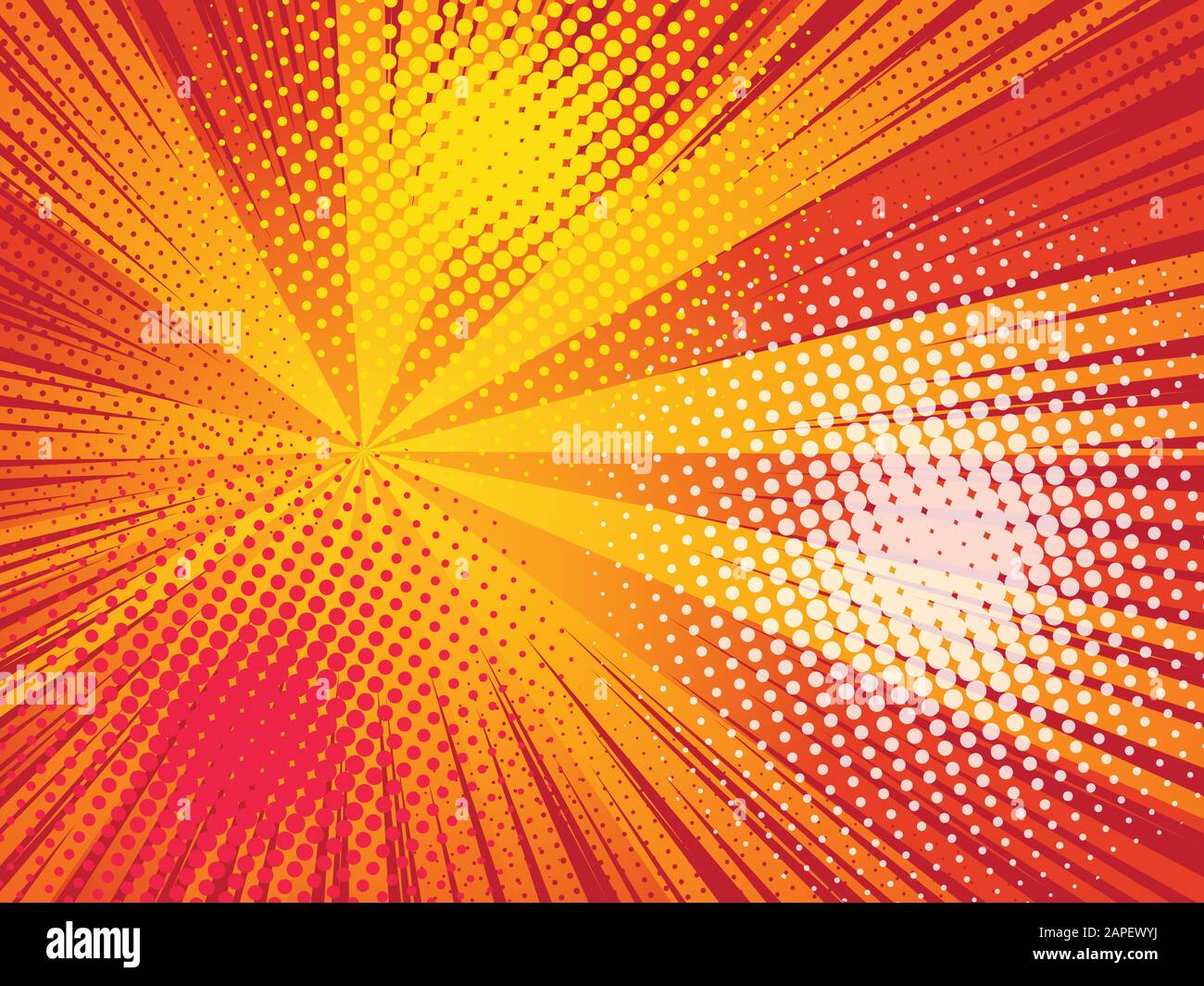 Pop art blue background, retro comic halftone dots vector illustration ...