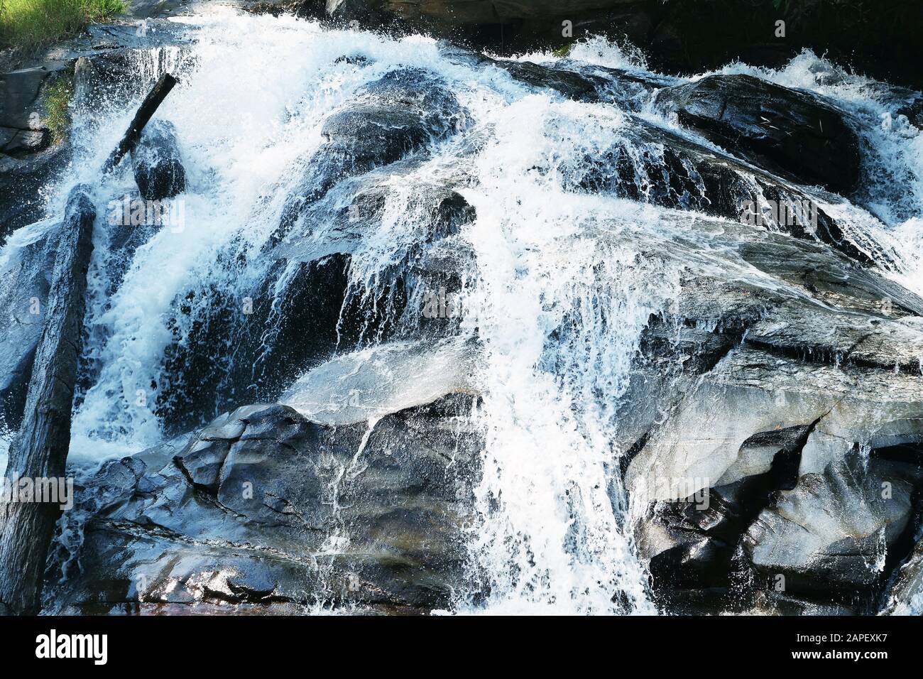 Beautiful waterfall on the stones Stock Photo - Alamy