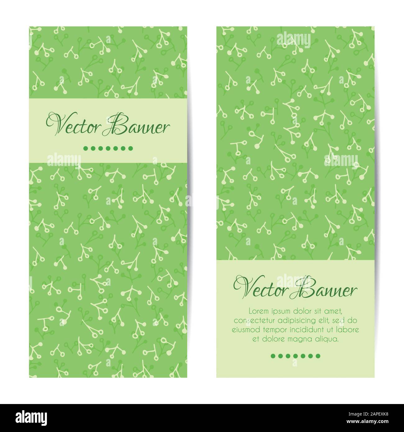 Vector vertical banner. Green floral pattern Stock Vector Image & Art ...