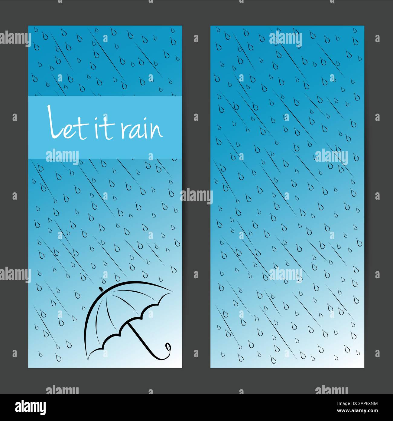Vector banners, cards, brochures set. Let it rain Stock Vector Image ...