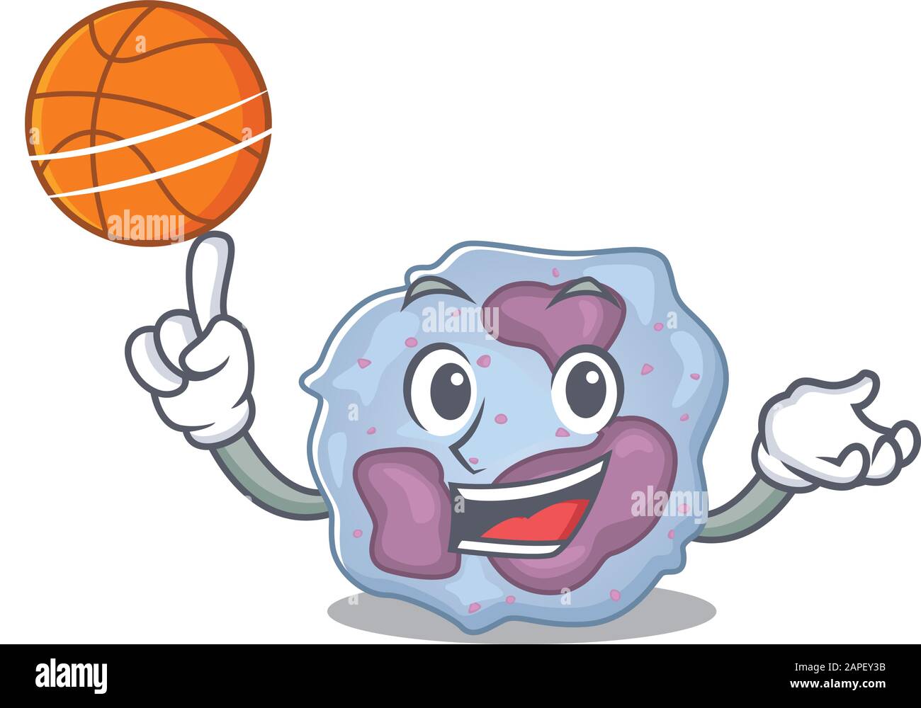 A mascot picture of leukocyte cell cartoon character playing basketball ...