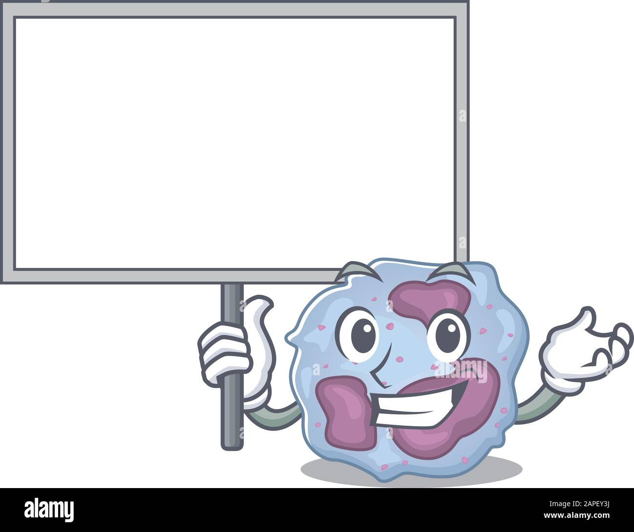 A cute picture of leukocyte cell cute cartoon character bring a board ...