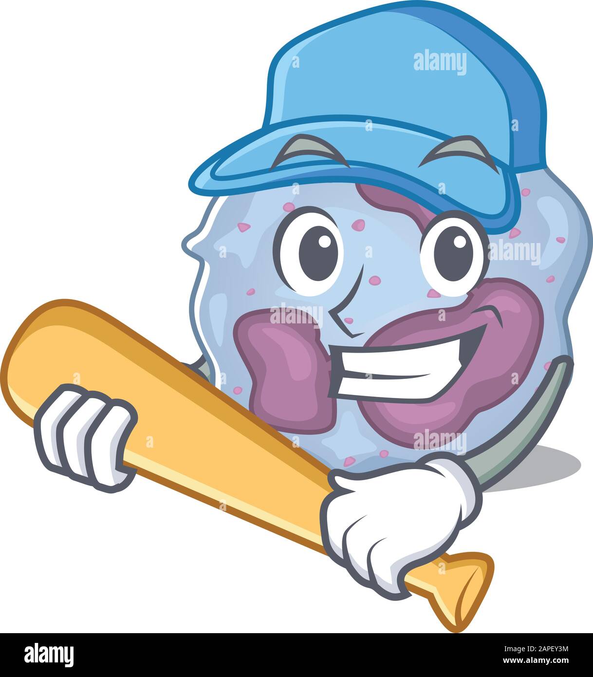 Sporty leukocyte cell cartoon character design with baseball Stock ...