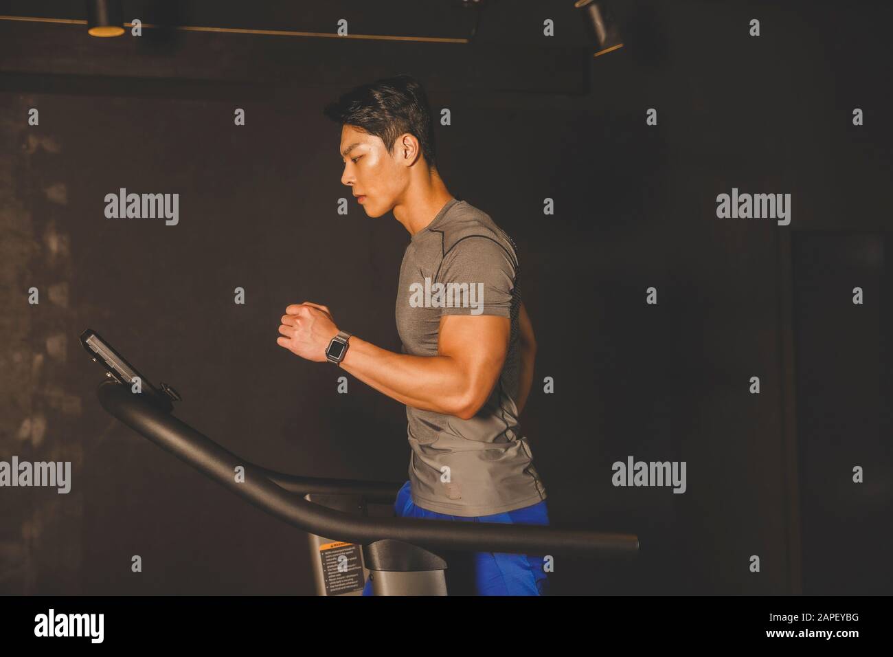 Male and female exercising in gym. Sport, fitness, weightlifting and ...