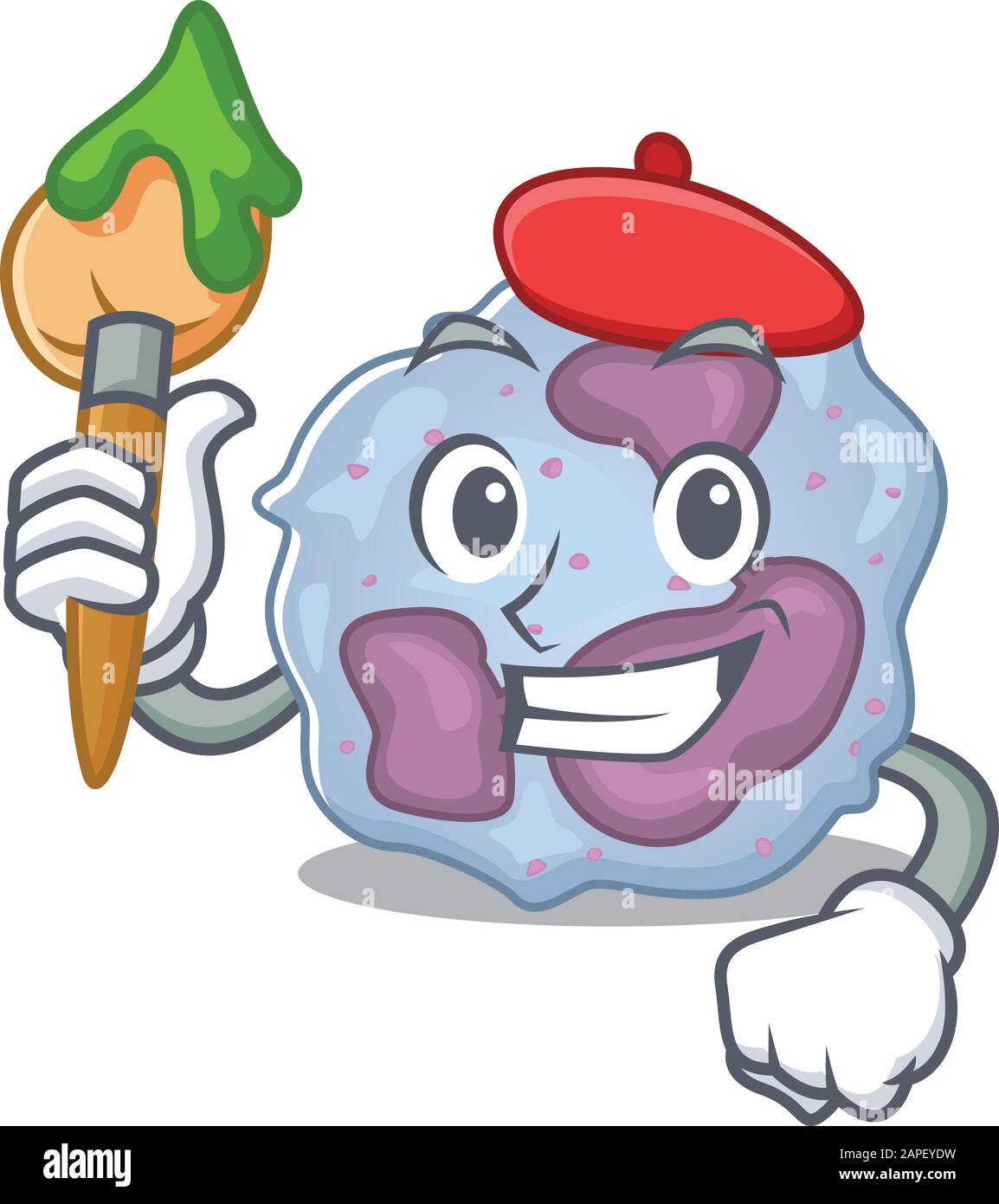 Cartoon character of leukocyte cell Artist with a brush Stock Vector ...