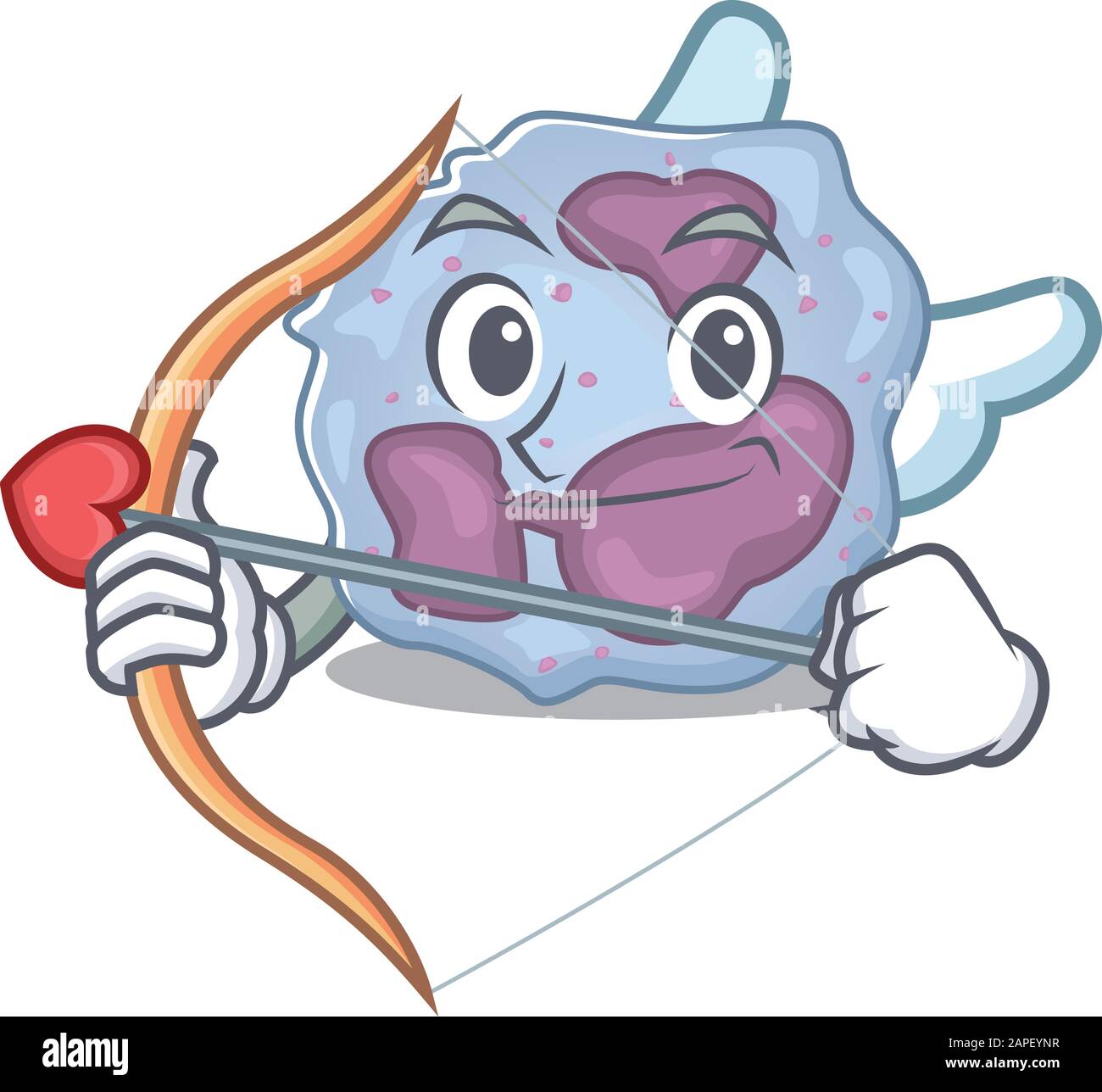 Romantic leukocyte cell Cupid cartoon character with arrow and wings ...