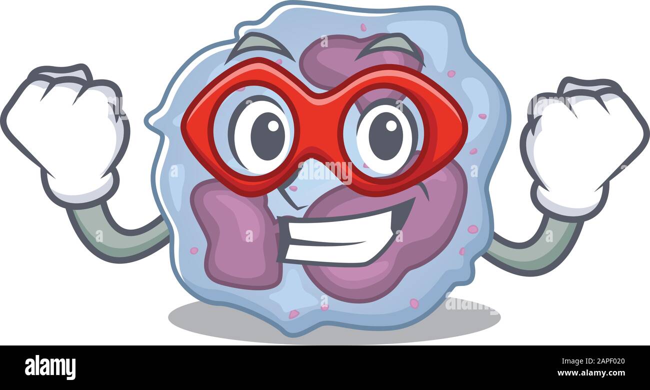 Smiley mascot of leukocyte cell dressed as a Super hero Stock Vector ...