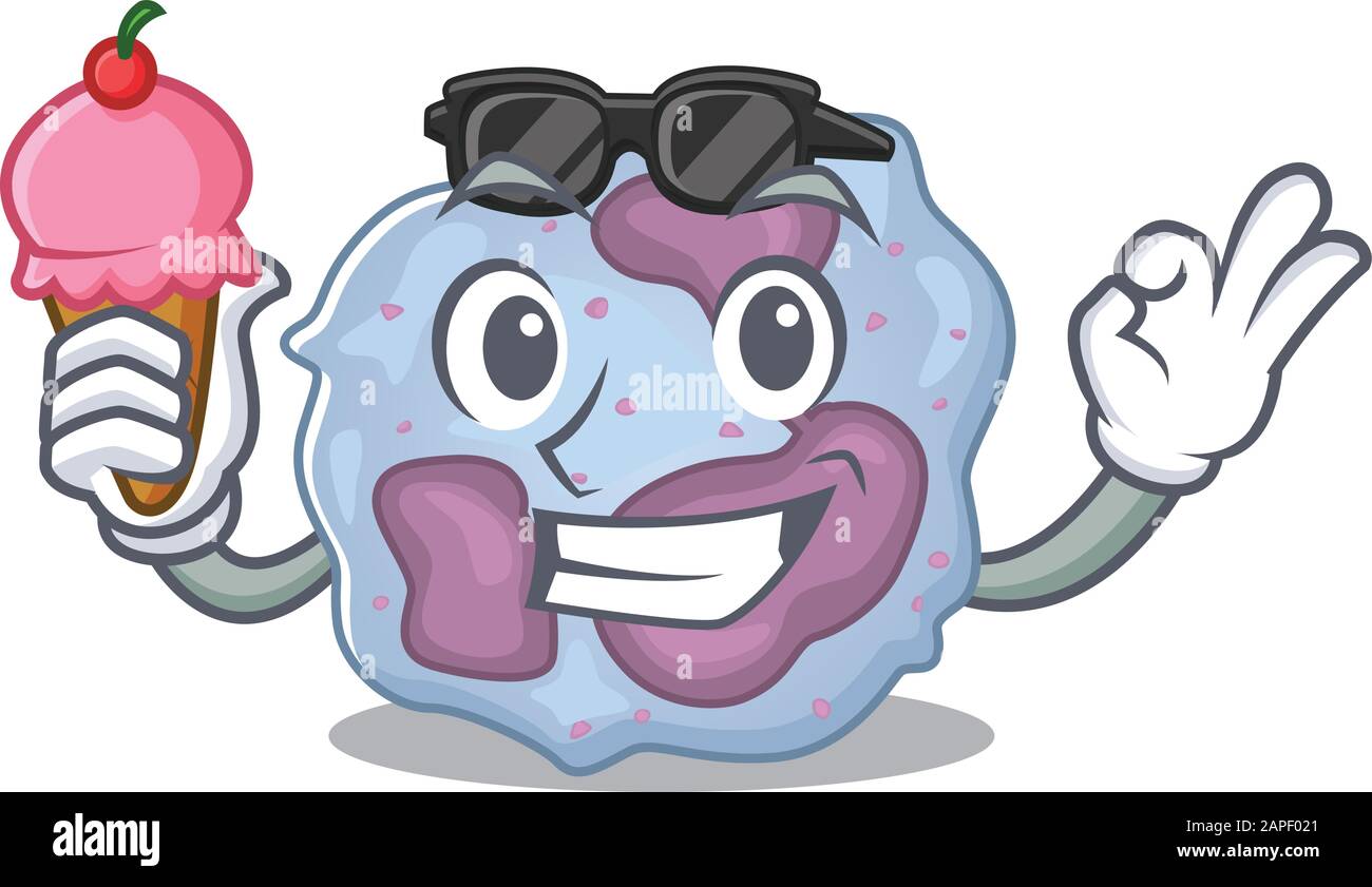 Leukocyte cell mascot cartoon design with ice cream Stock Vector Image ...