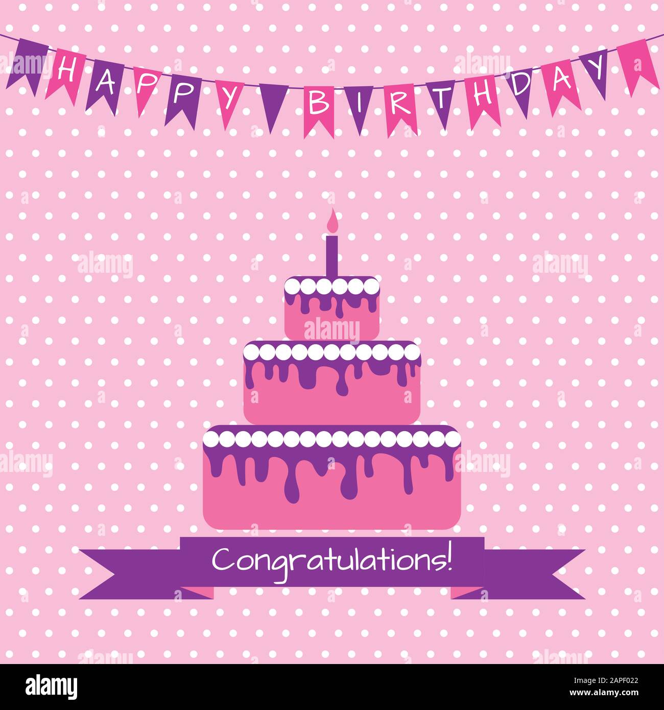 Birthday card with cake Stock Vector Image & Art - Alamy