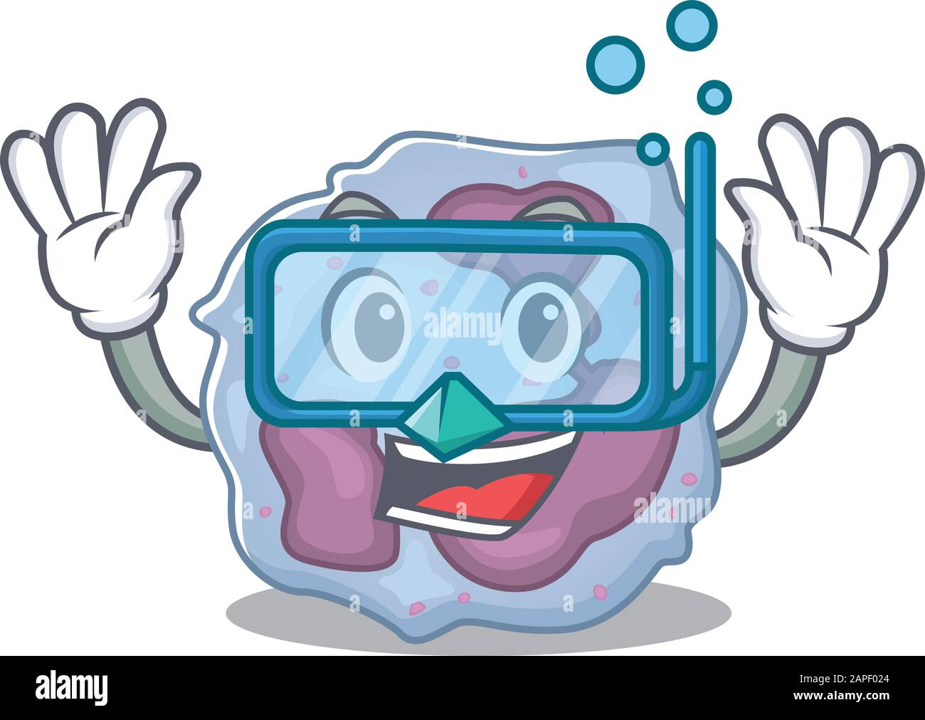cartoon character of leukocyte cell wearing Diving glasses Stock Vector ...