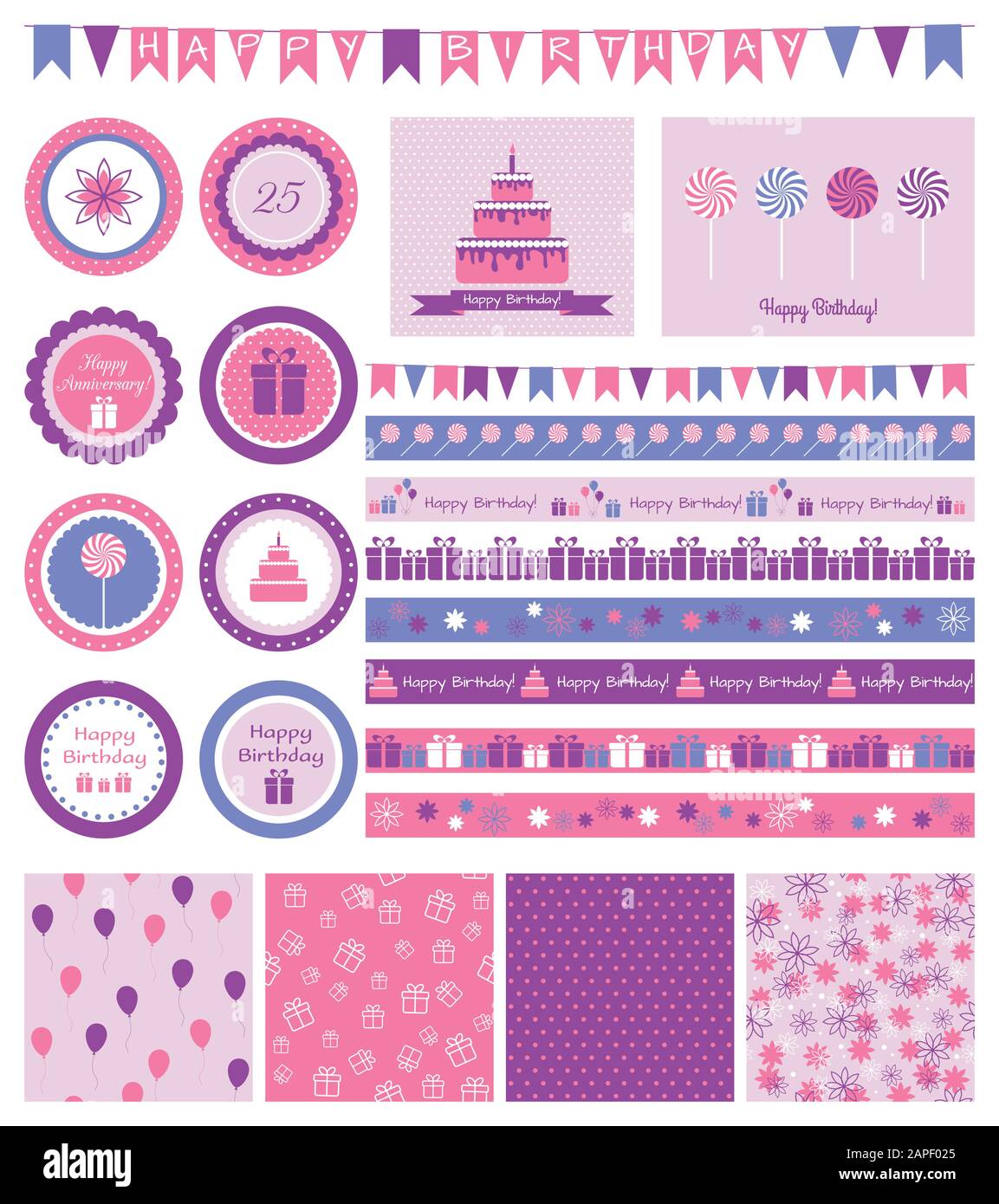 Birthday cakes party Stock Vector Images - Alamy