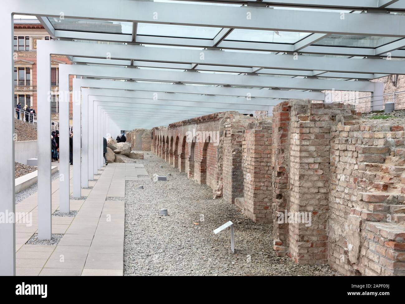 Berlin, Germany - december 30: Ruined building of SS headquarters in ...