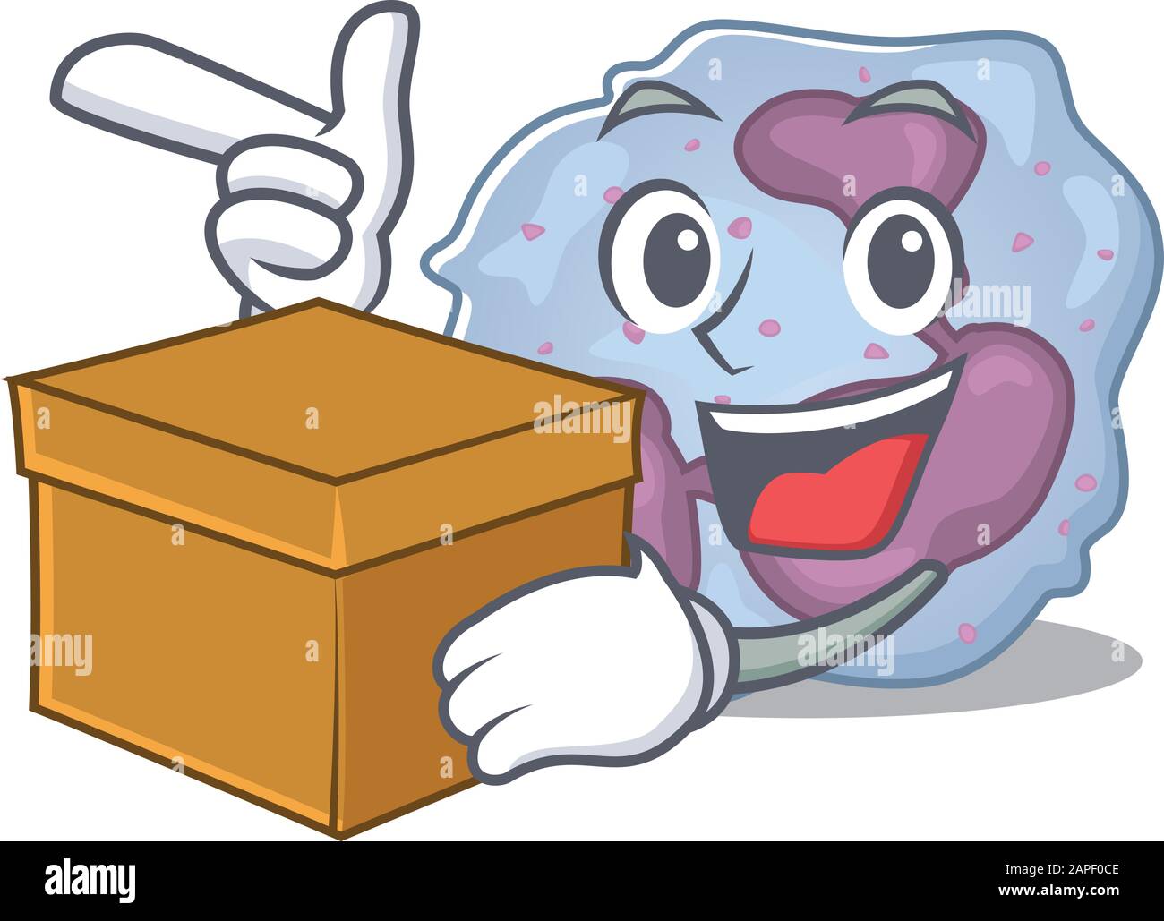 Cute leukocyte cell cartoon character having a box Stock Vector Image ...