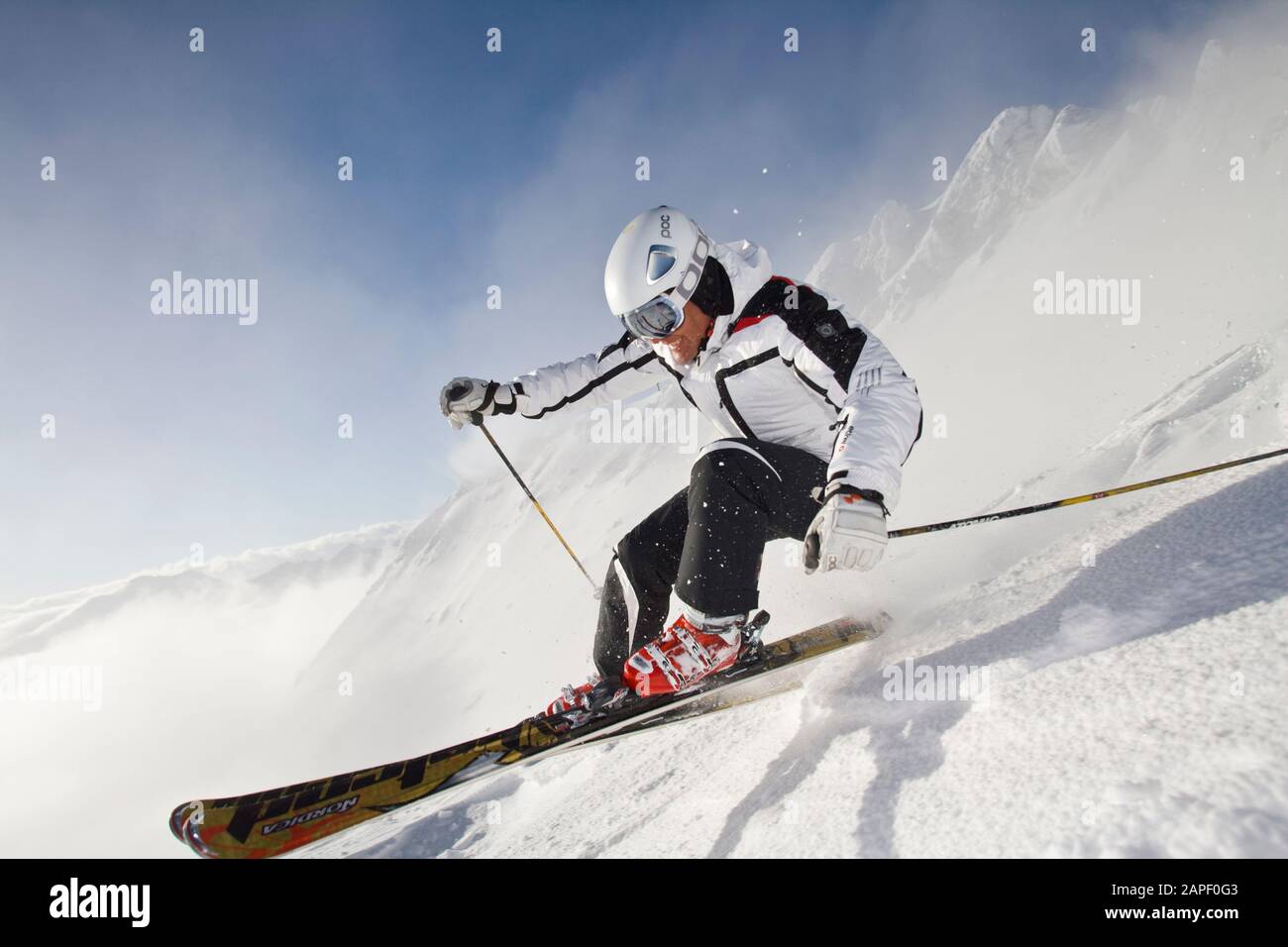 Skiing in the Austrian Alps Stock Photo - Alamy