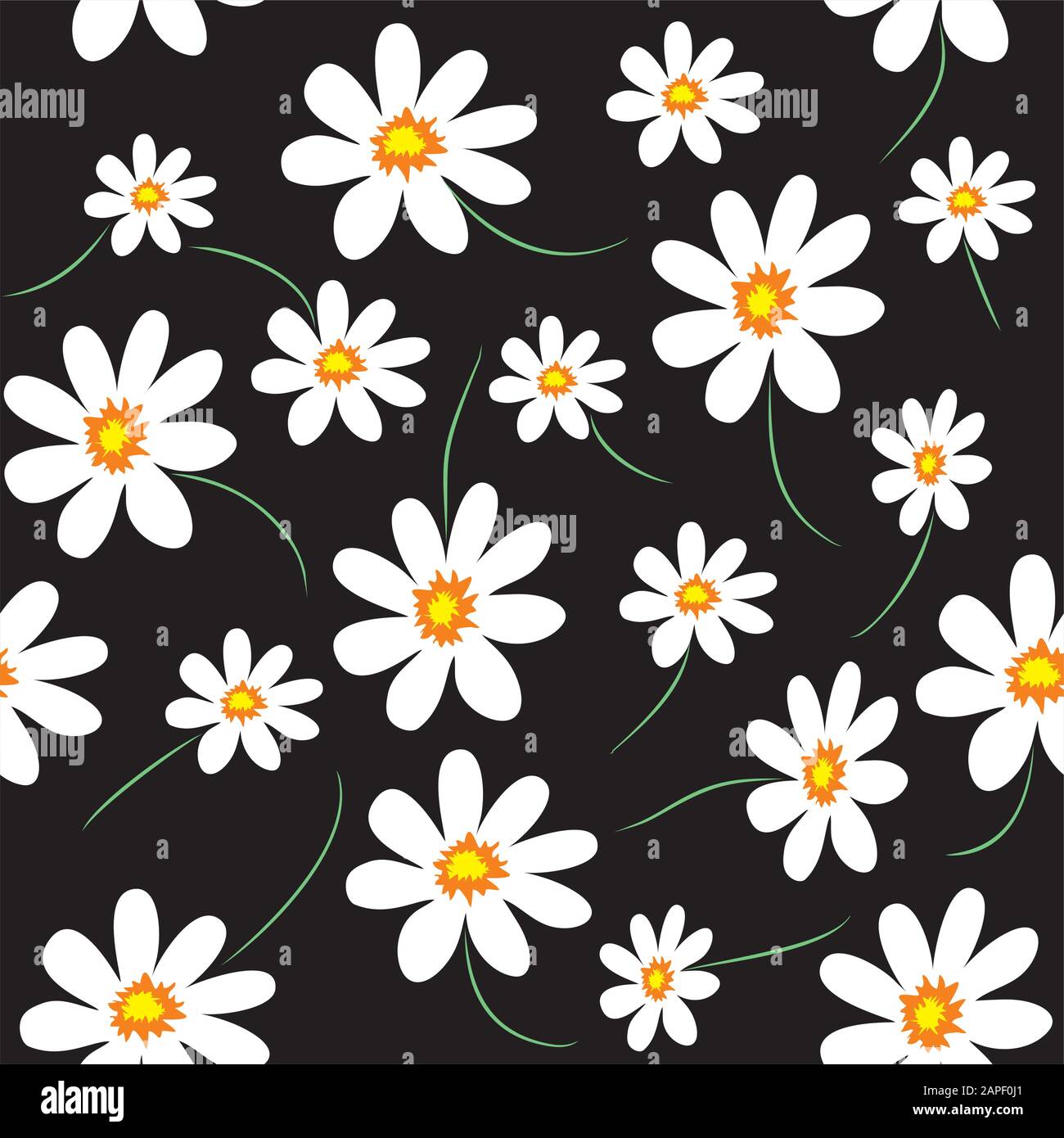 Daisy vector seamless pattern. For fabric print, wallpaper, wrapping ...