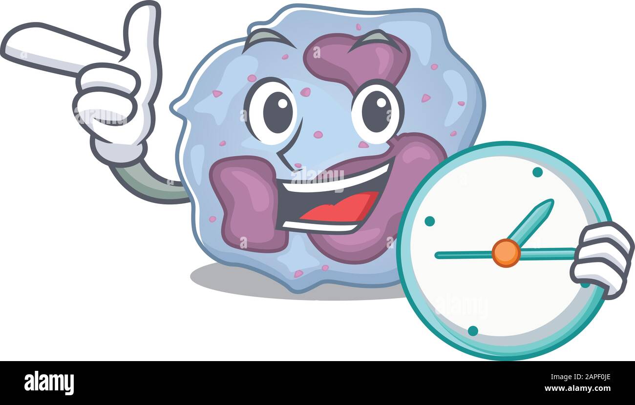 cartoon character style leukocyte cell having clock Stock Vector Image ...
