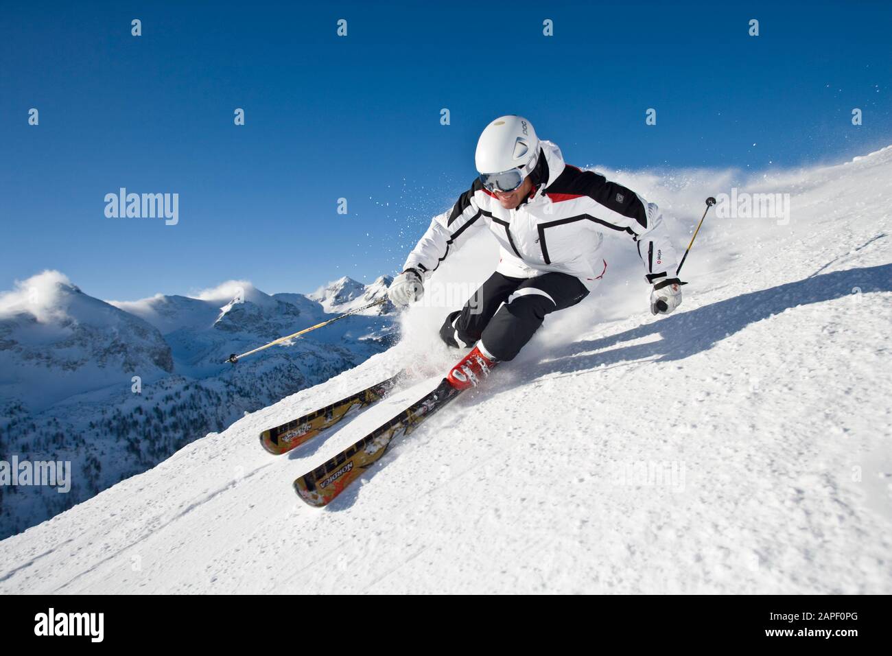 Skiing in the Austrian Alps Stock Photo - Alamy