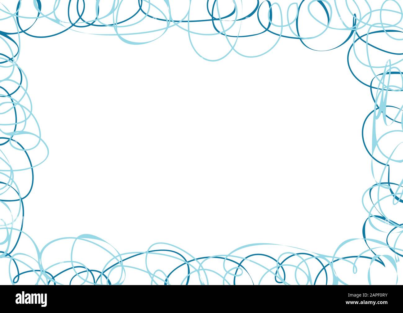 Abstract frame with blue hand drawn scribbles Stock Vector Image & Art ...