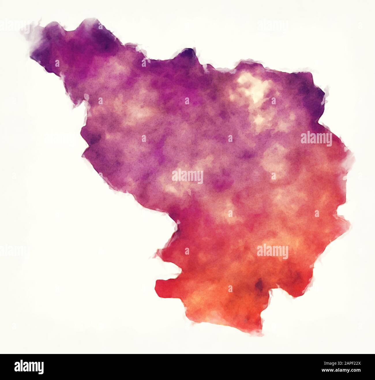 Banat region watercolor map of Romania Stock Photo - Alamy