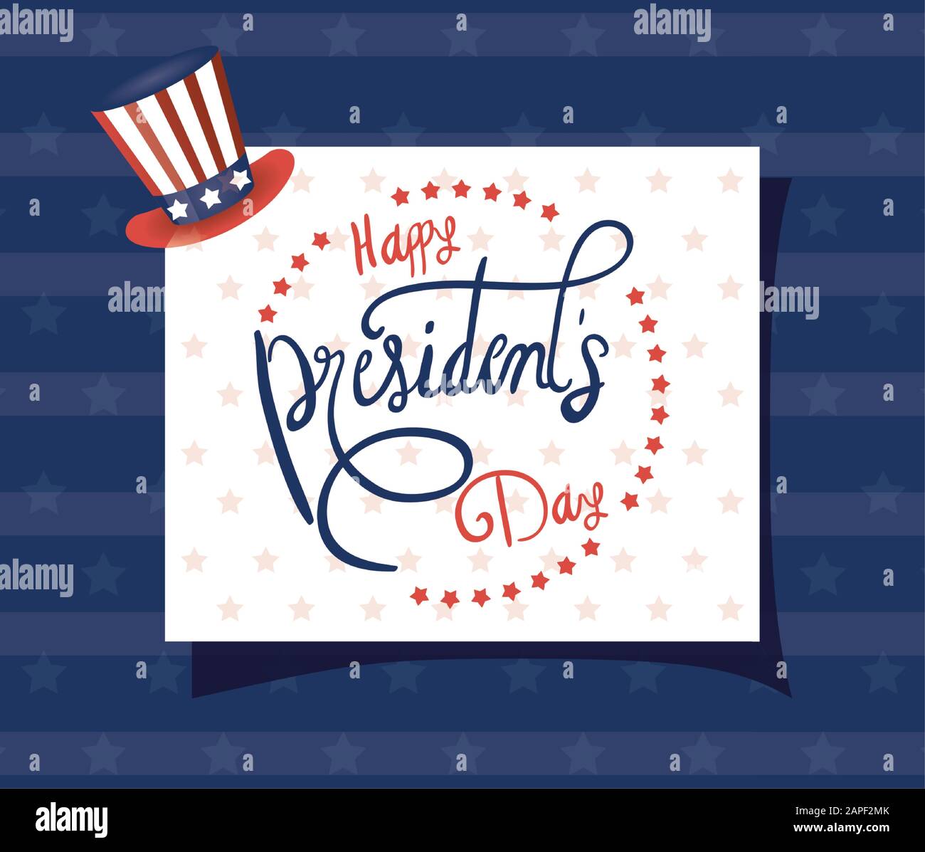 presidents day poster with usa tophat and lettering Stock Vector Image ...