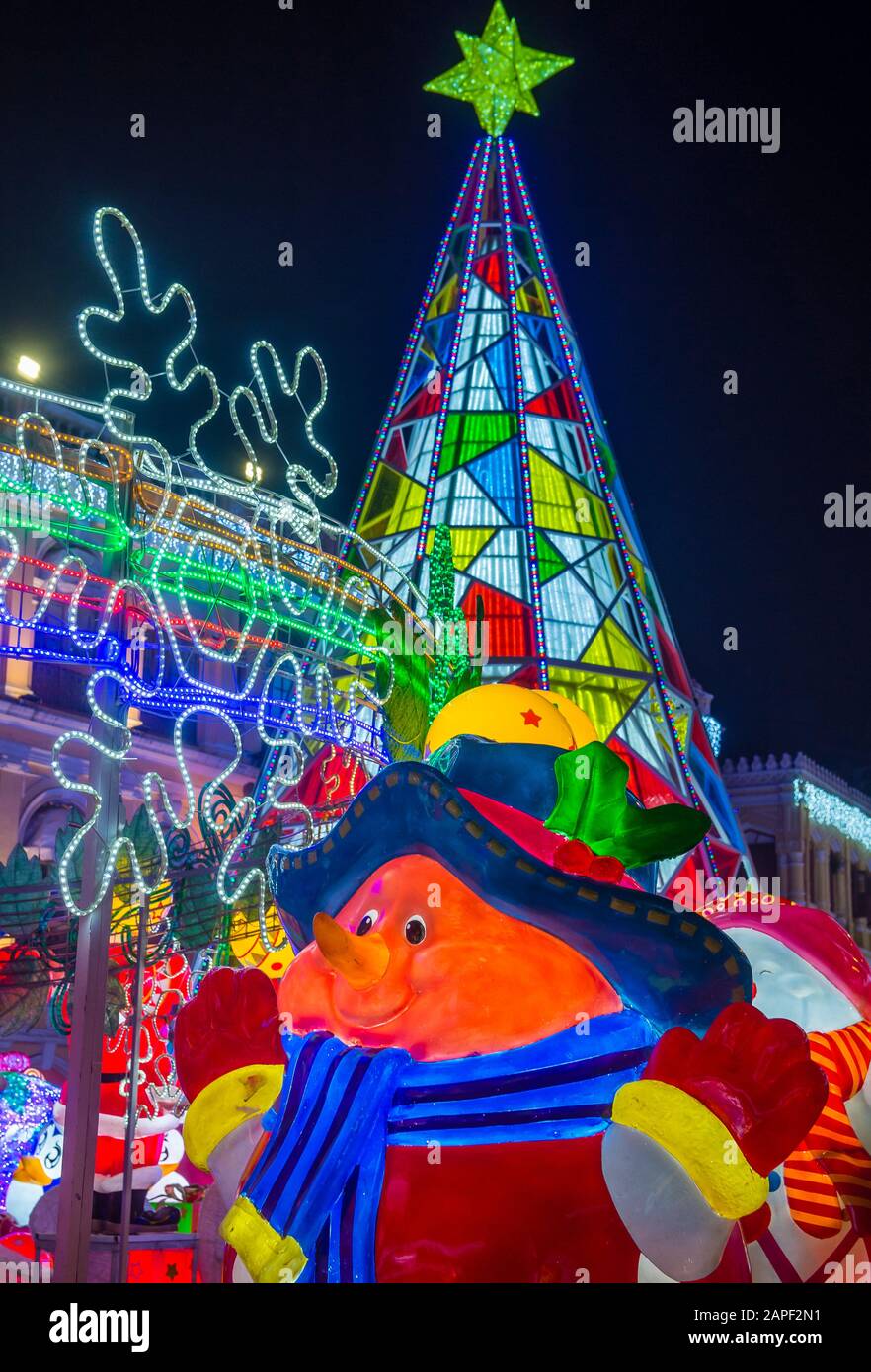 Lights installation in Macau during the annual Macau Light festival ...