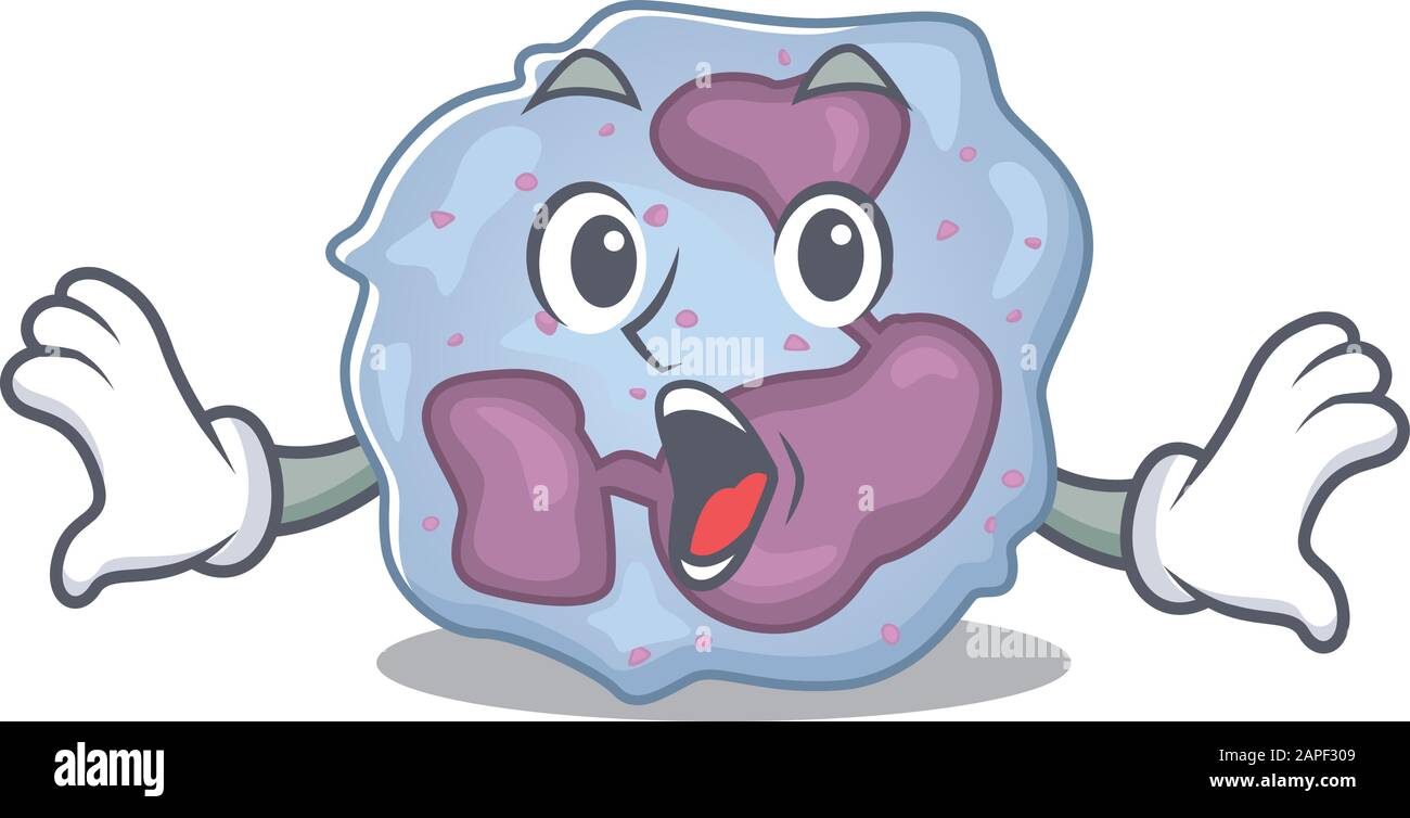 Leukocyte cell cartoon character design on a surprised gesture Stock ...