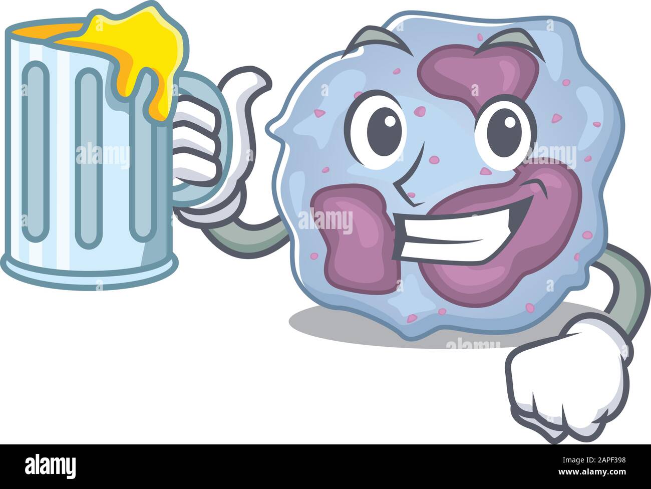 Happy leukocyte cell mascot design with a big glass Stock Vector Image ...
