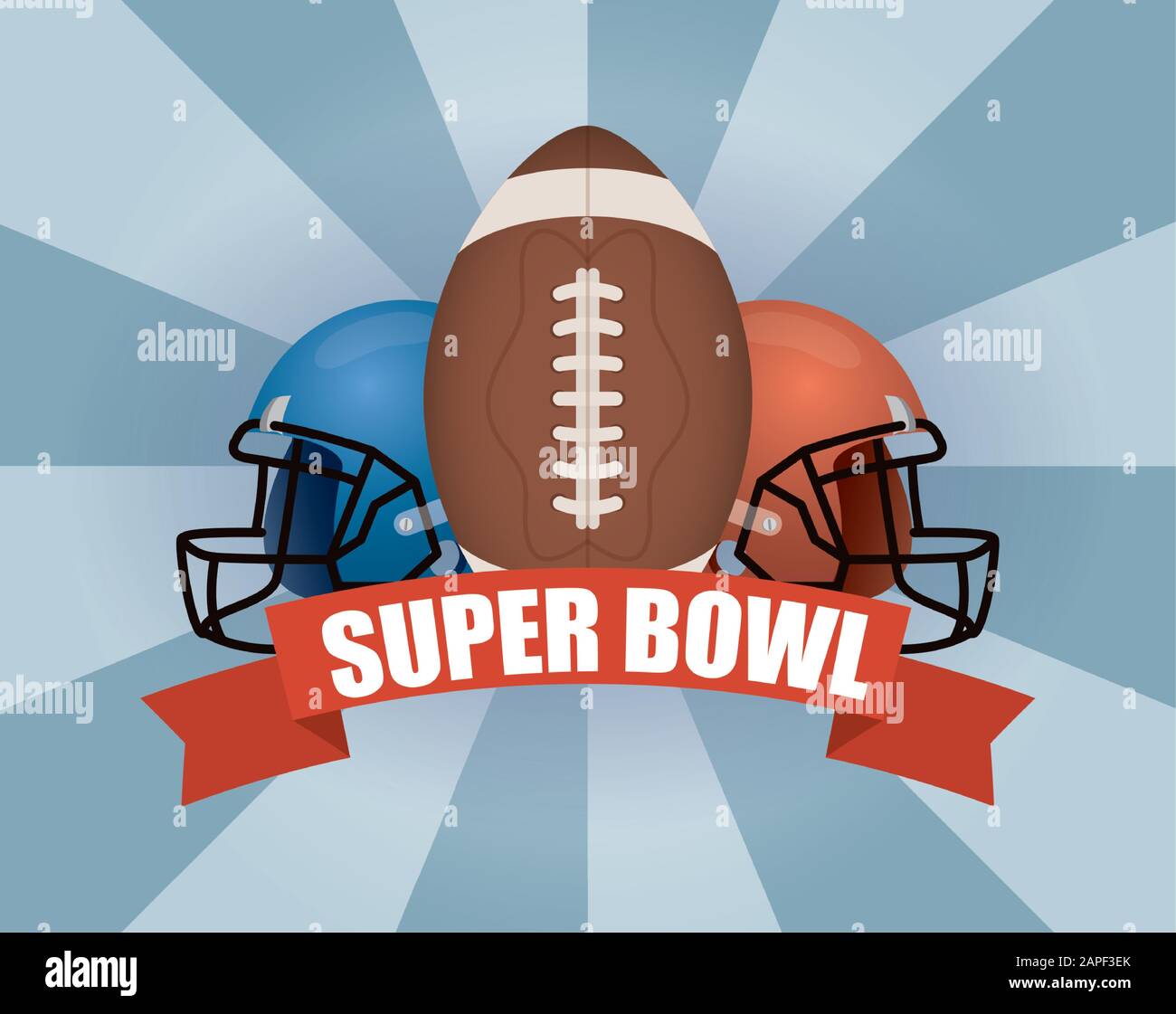 superbowl sport poster with helmets and balloon Stock Vector Image ...
