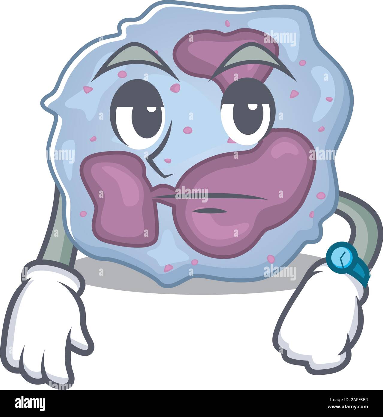 cartoon character design of leukocyte cell on a waiting gesture Stock ...