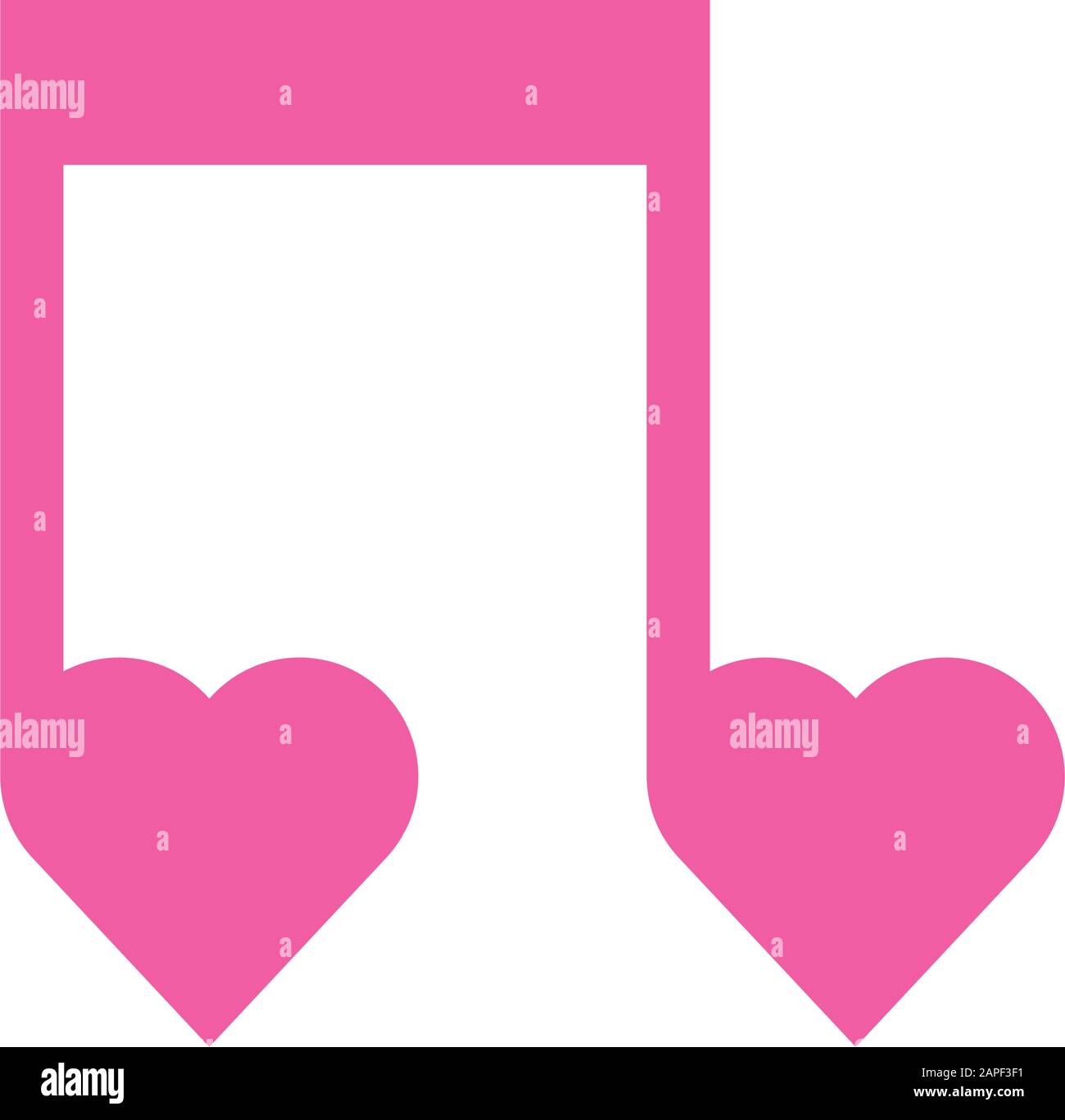 happy valentines day music notes with hearts Stock Vector Image & Art ...